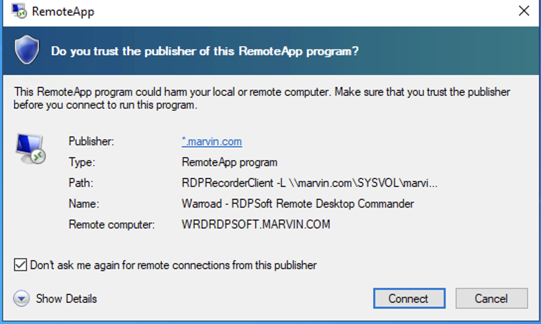 How to Add RDPSoft Remote Desktop Commander to your Start Menu via RemoteApp – Marvin